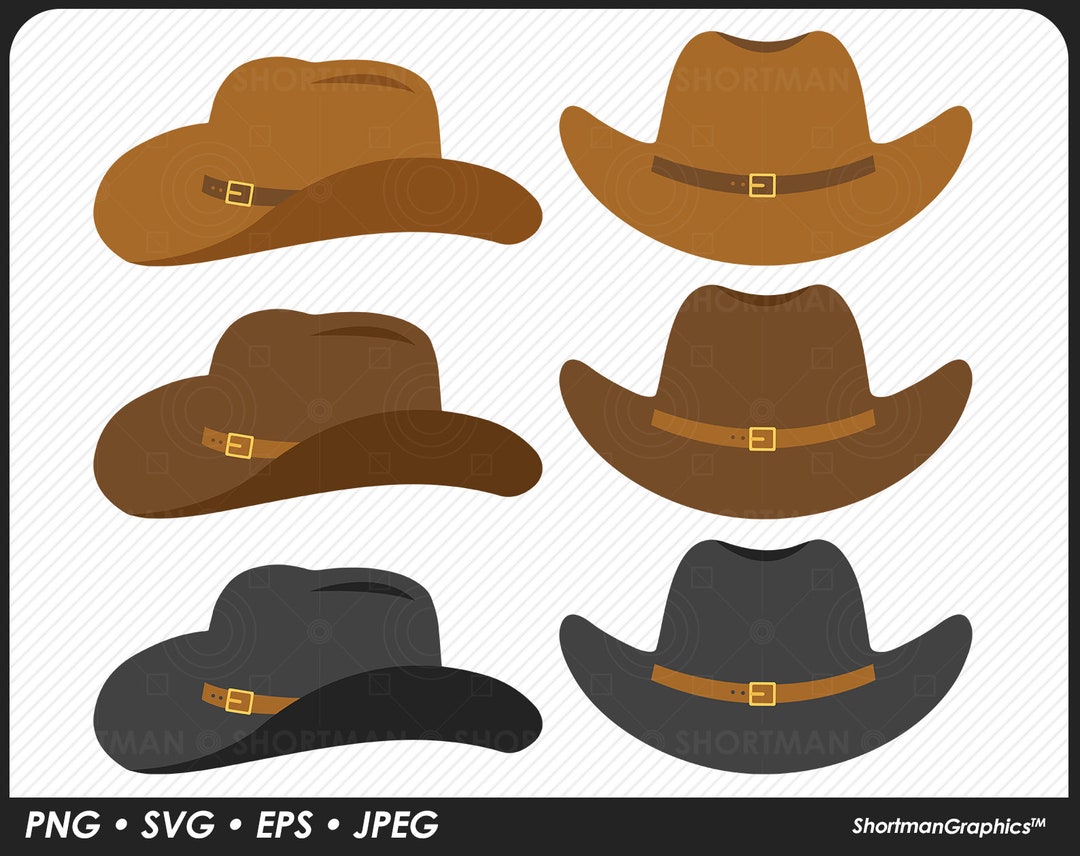 Cowboy Hat Clipart - SVG PNG EPS - Etsy