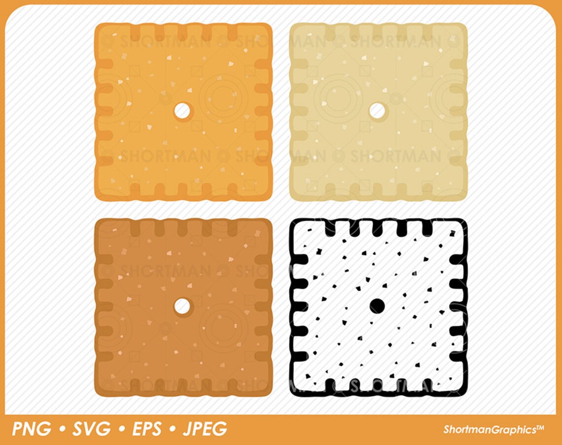 Cheese Cracker Clipart PNG SVG - Etsy