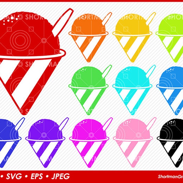 Snow Cone Clipart - Etsy