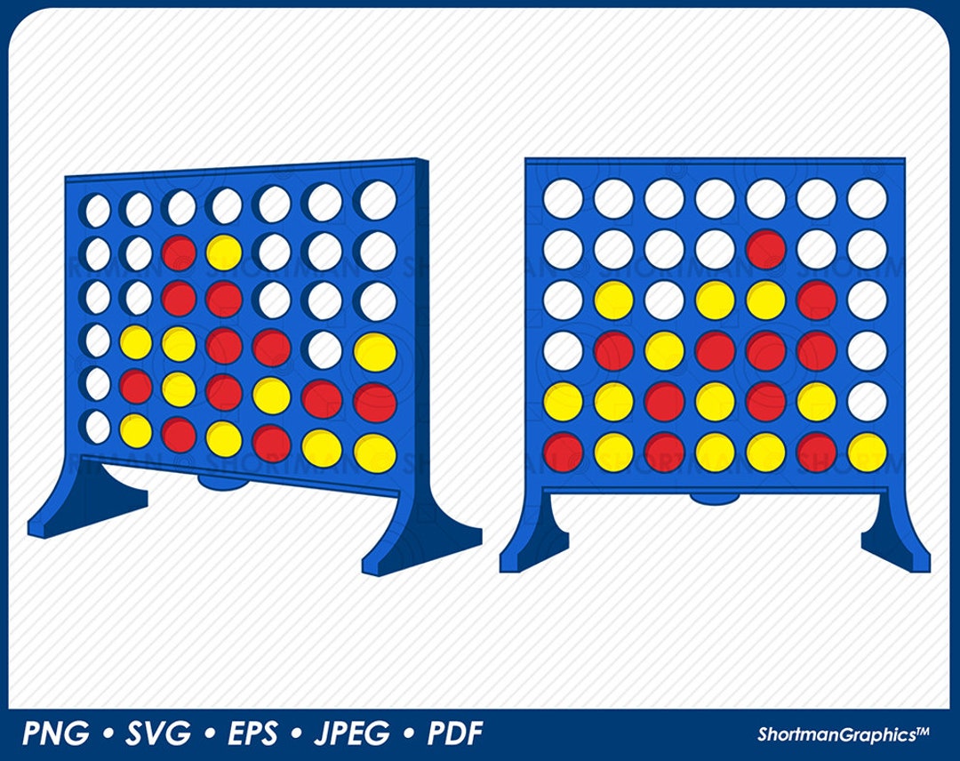 Four in a Row Game Clipart SVG PNG Download - Etsy