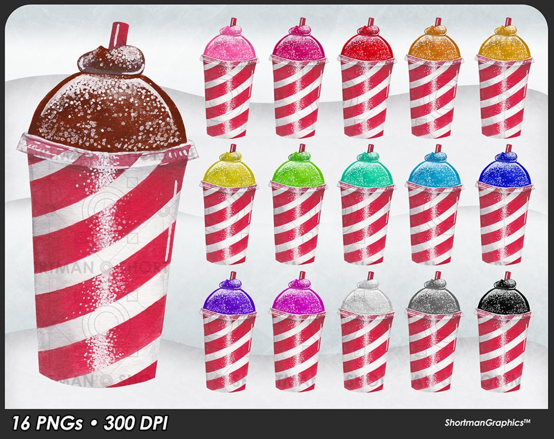 Slushy Clipart Watercolor PNG - Red - Blue - Orange - Yellow - Green ...