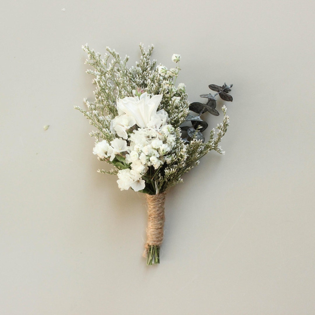 Dried Babies Breath Wedding Bouquet, Eucalyptus & Statice - Etsy