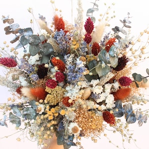 Neutral Rust Lavender Wildflowers Bouquet / Eucalyptus Greenery Bouquet ...