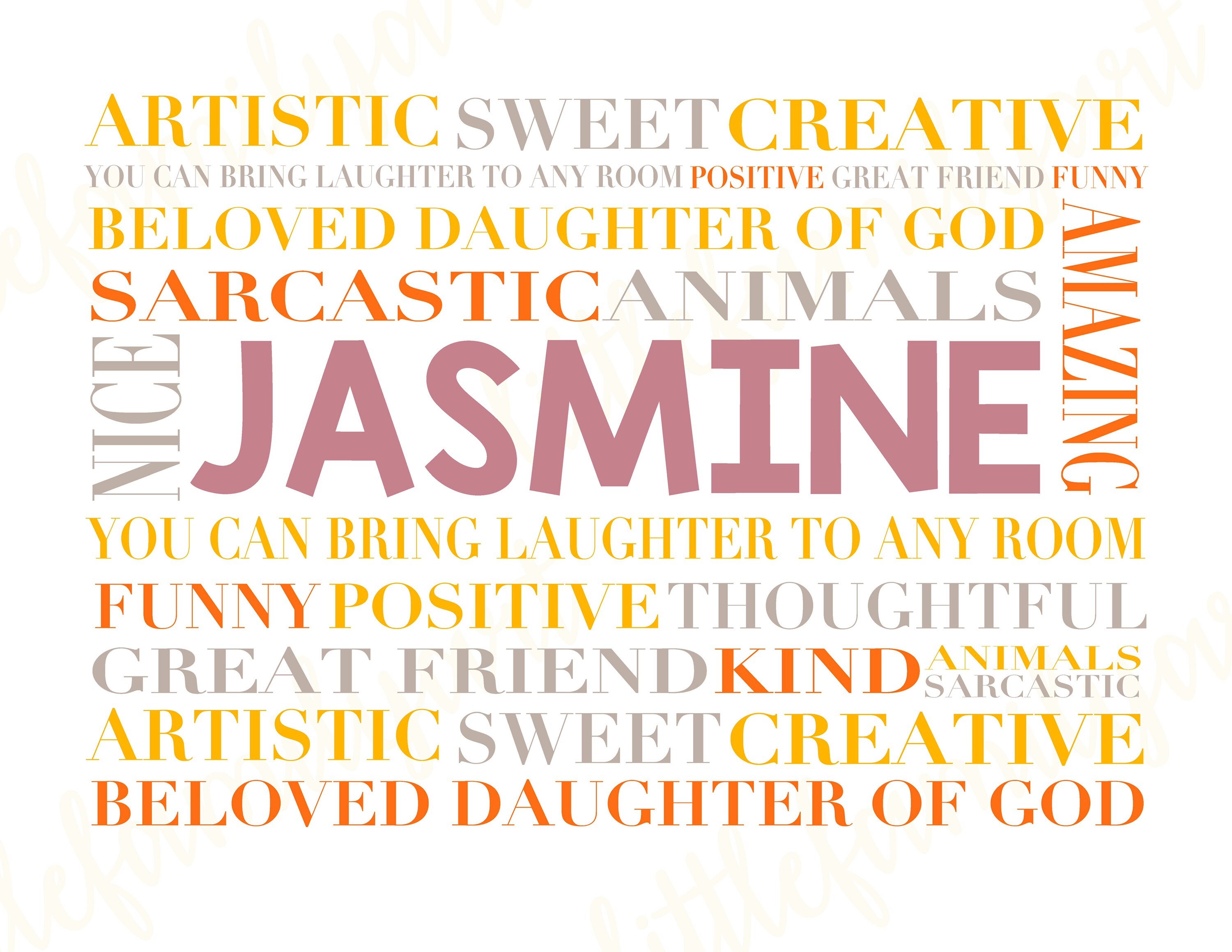 Personalised Typographic Word Art Teacher Year-end Gift, Word Cloud ...