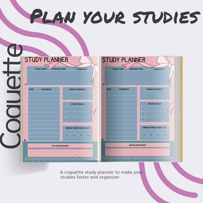 Coquette Study Planner - Etsy