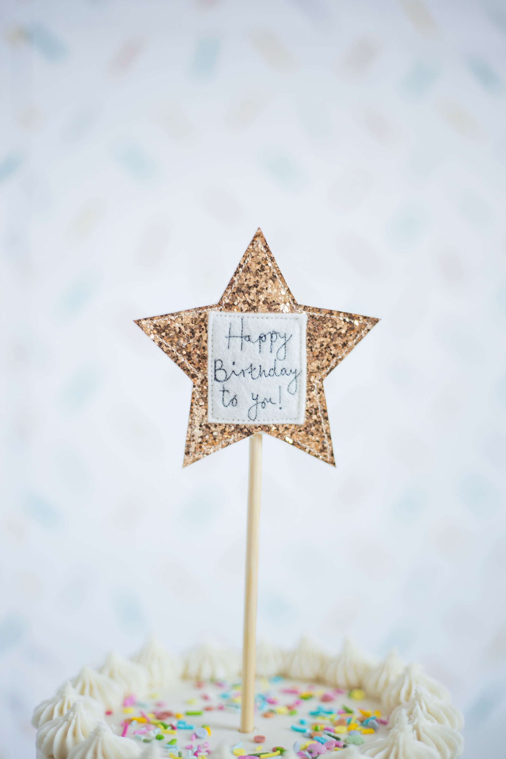 Sparkly Star Personalised Birthday Cake Topper | Etsy