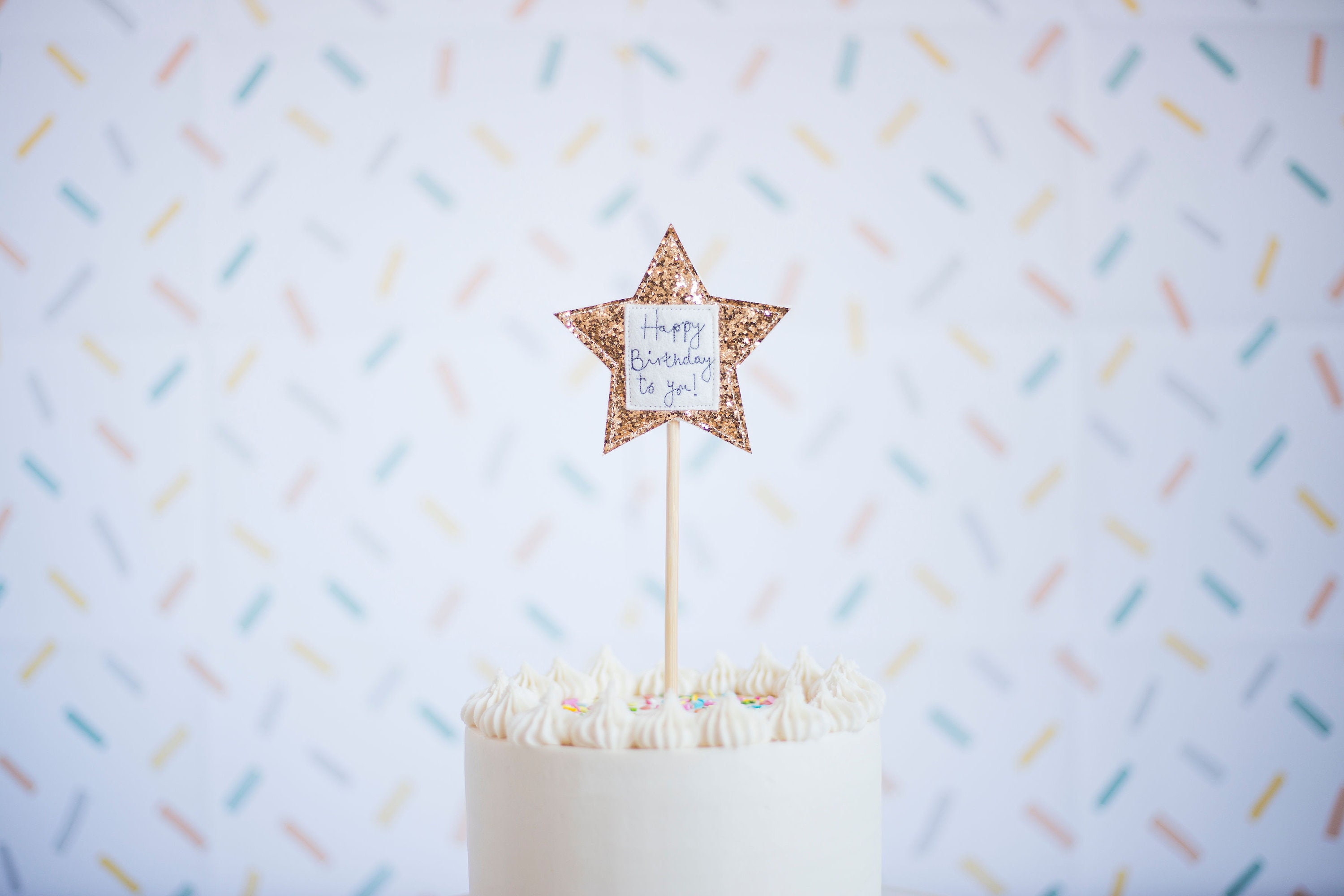 Sparkly Star Personalised Birthday Cake Topper | Etsy
