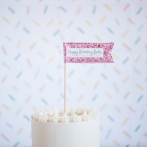 Personalised Birthday Cake Topper Flags by Jane Kent Studio - Etsy ...