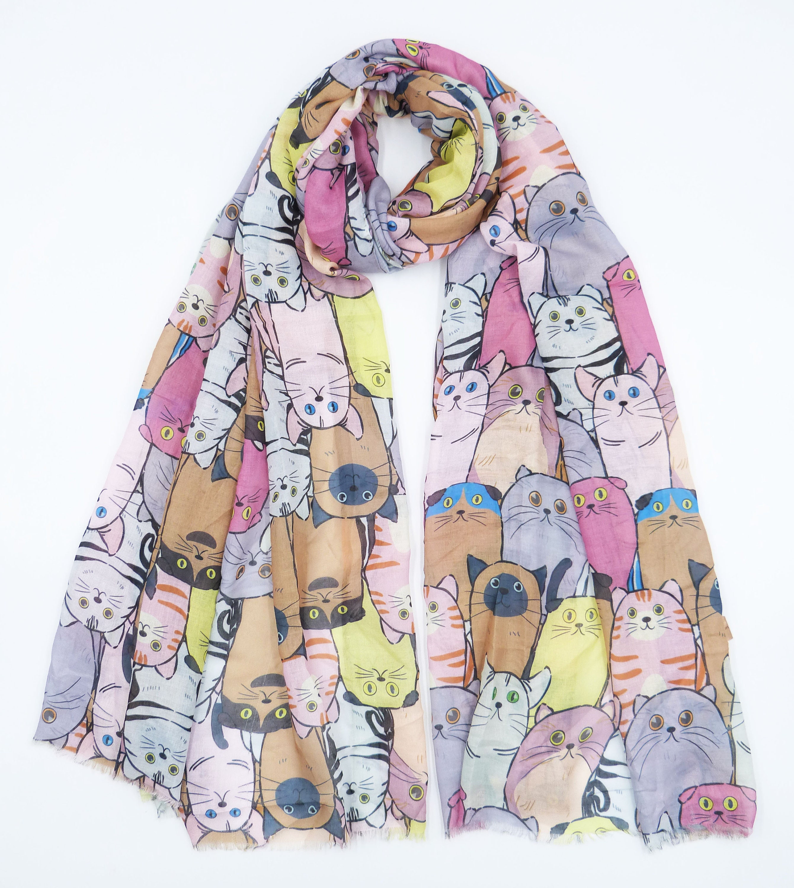 Cute Cat Print Shawl Wrap Scarf All Seasons Scarves for Cat - Etsy UK