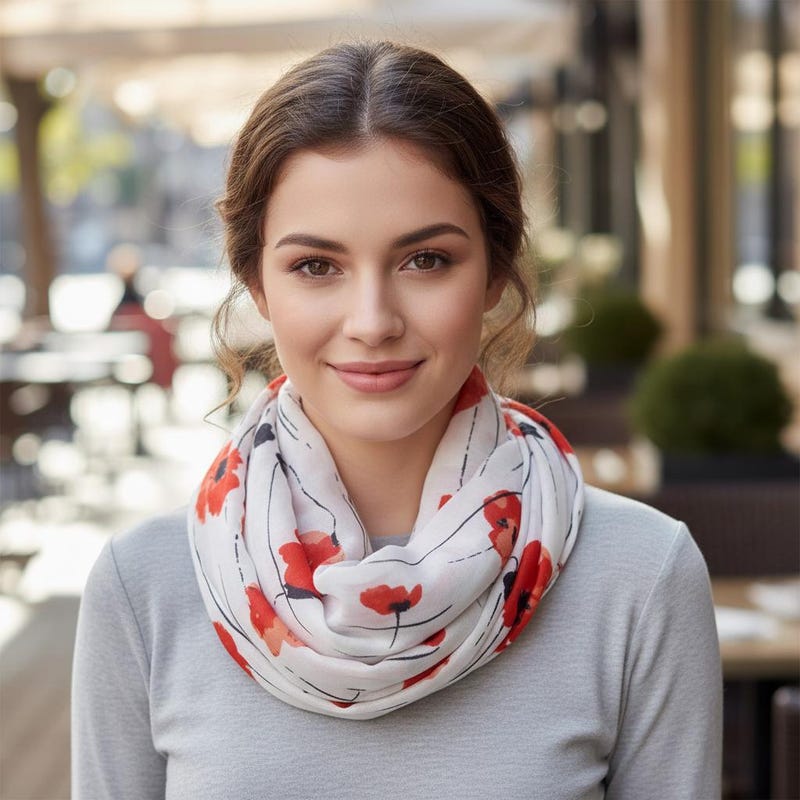 Infinity Poppy Scarf - Etsy UK