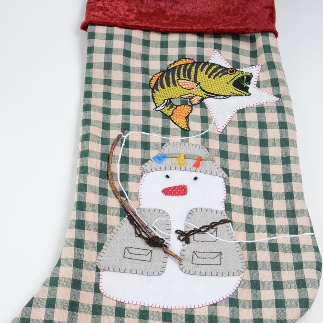 Fisherman Christmas Stocking * Fishing Christmas Stocking * Holiday ...