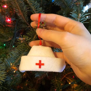 Nurse Christmas Tree Ornament, Nurse Holiday Ornament, Nurse Cap ...