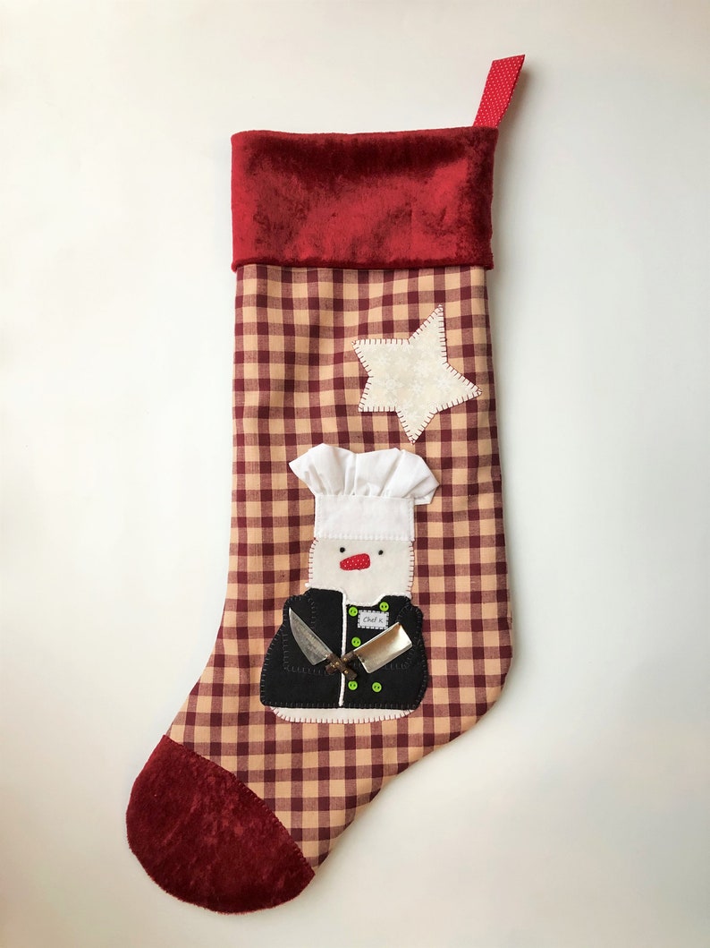Chef Christmas Stocking Baker Christmas Stocking - Etsy