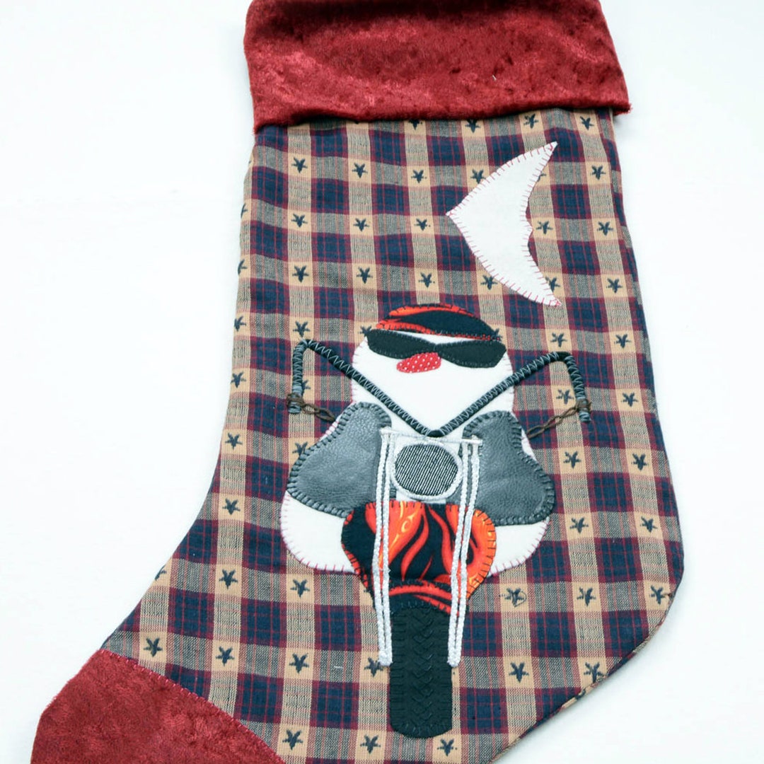Biker Christmas Stocking * Motorcycle Christmas Stocking * Biker Gift ...