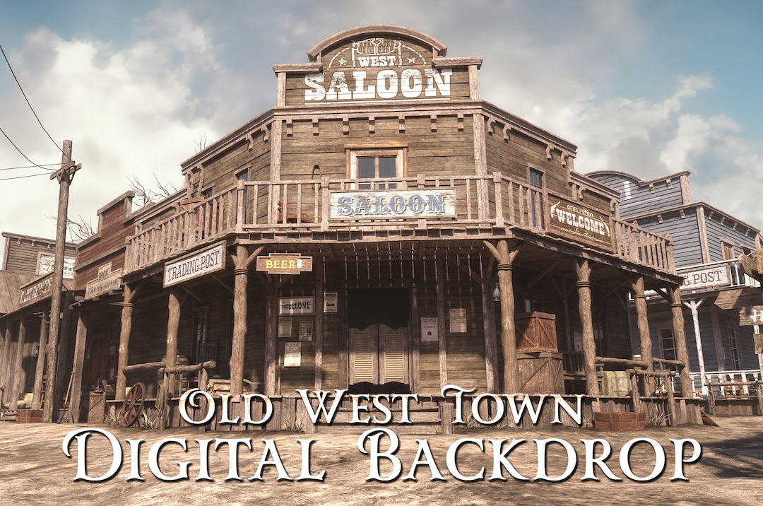 Old West Town Digital Background, Western Backdrop, Cowboy Backdrop ...