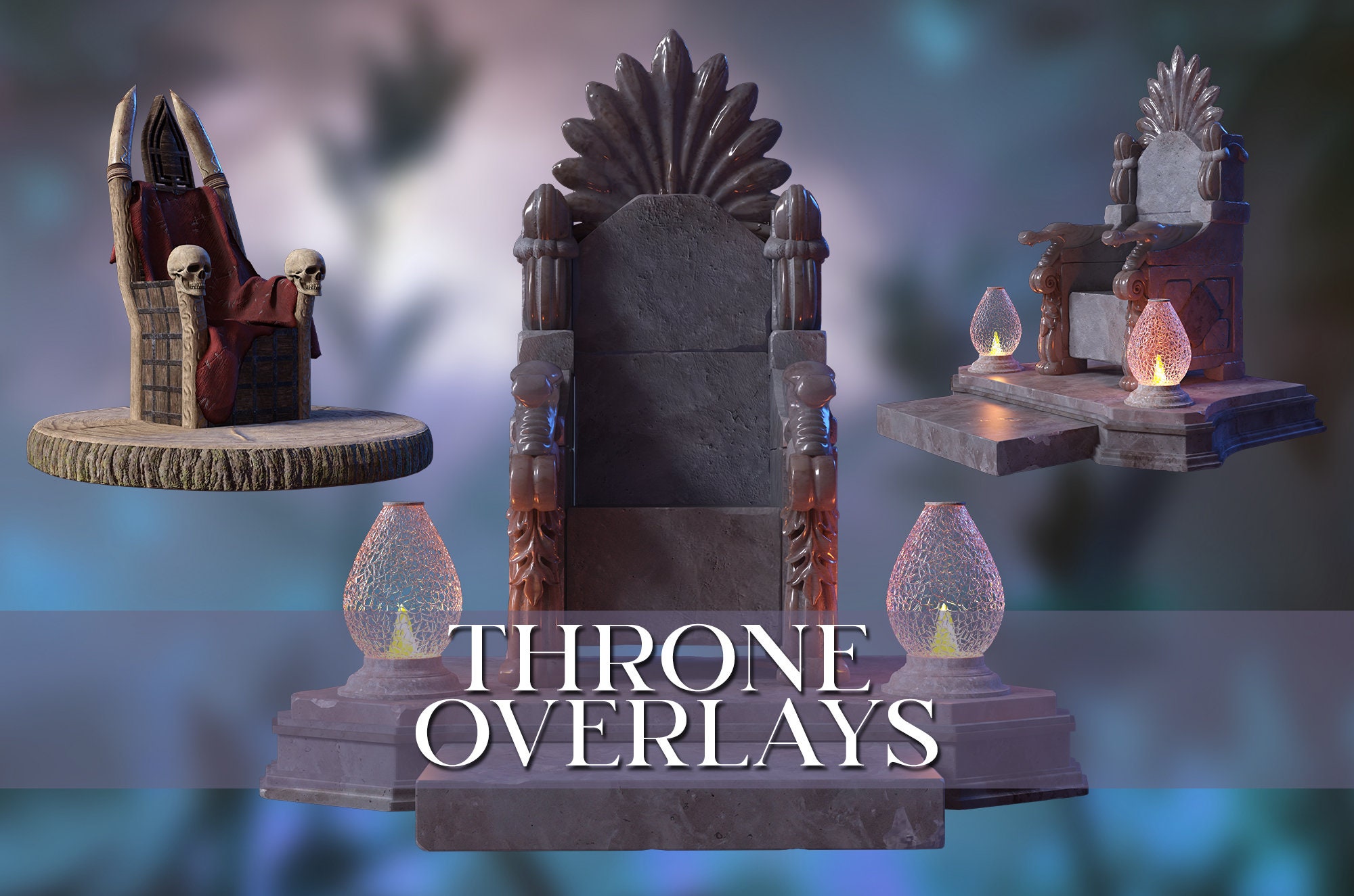 Throne Overlays , Fantasy Throne , Skull Throne , PNG , Overlays - Etsy