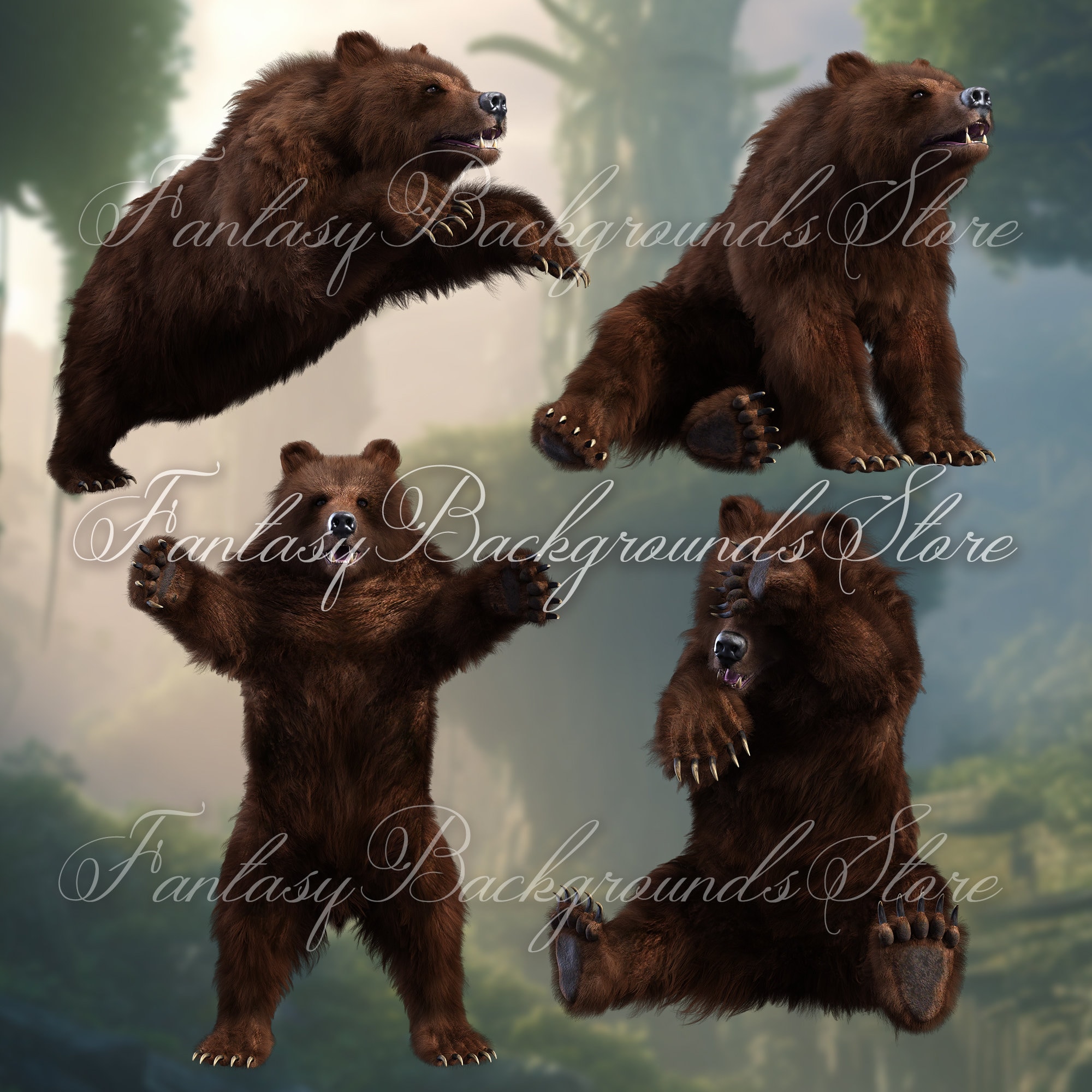 Bear Overlays , Animal Overlays , Fantasy Animal Overlays - Etsy