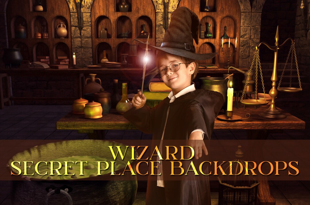 Wizard Secret Place Digital Backdrops , Halloween , Witch House ...