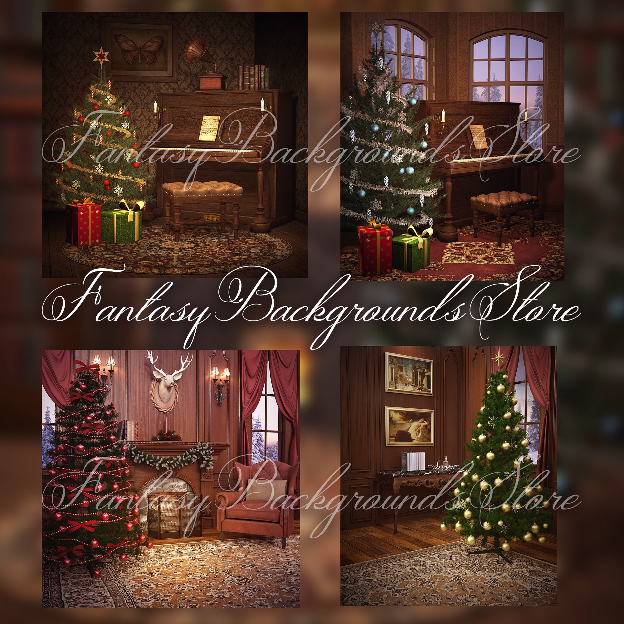 Christmas Digital Background, Photo Overlays, Photography Backgrounds ...