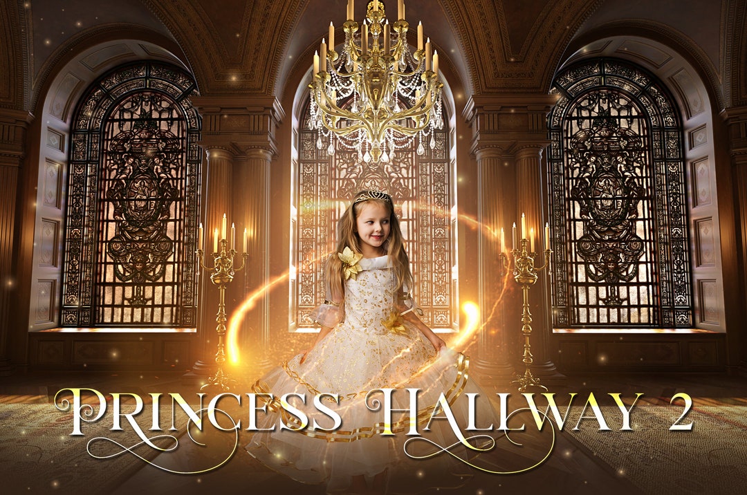 Princess Castle Hallway Chandeliers Overlays , Digital Backdrop ...