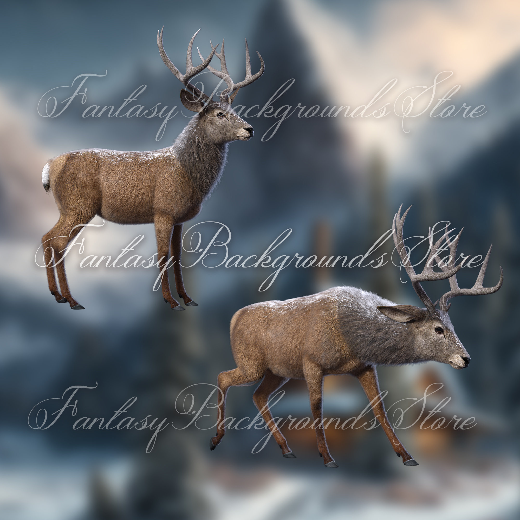 Reindeer Overlays, Reindeer Png , Winter Overlay - Etsy