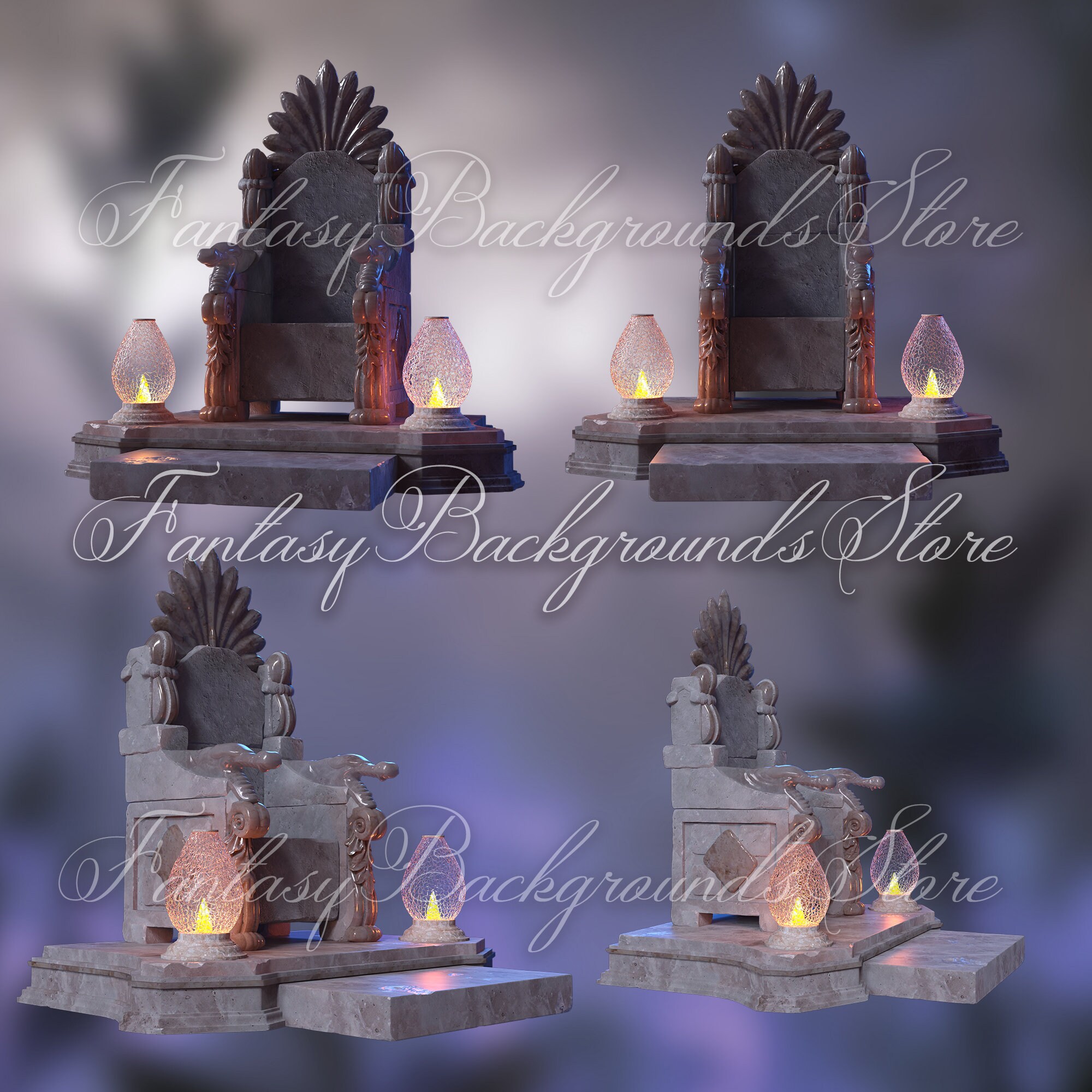 Throne Overlays , Fantasy Throne , Skull Throne , PNG , Overlays - Etsy