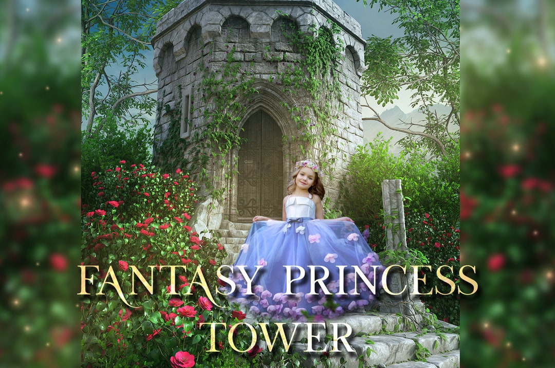 Digital Princess Tower Background , Fairy Tale Backdrop, Princess ...