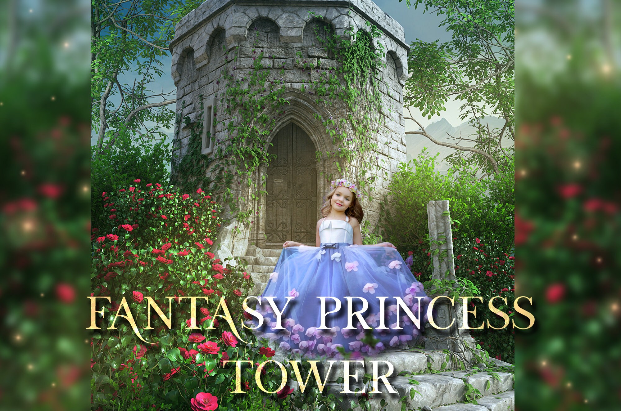 Digital Princess Tower Background , Fairy Tale Backdrop, Princess ...