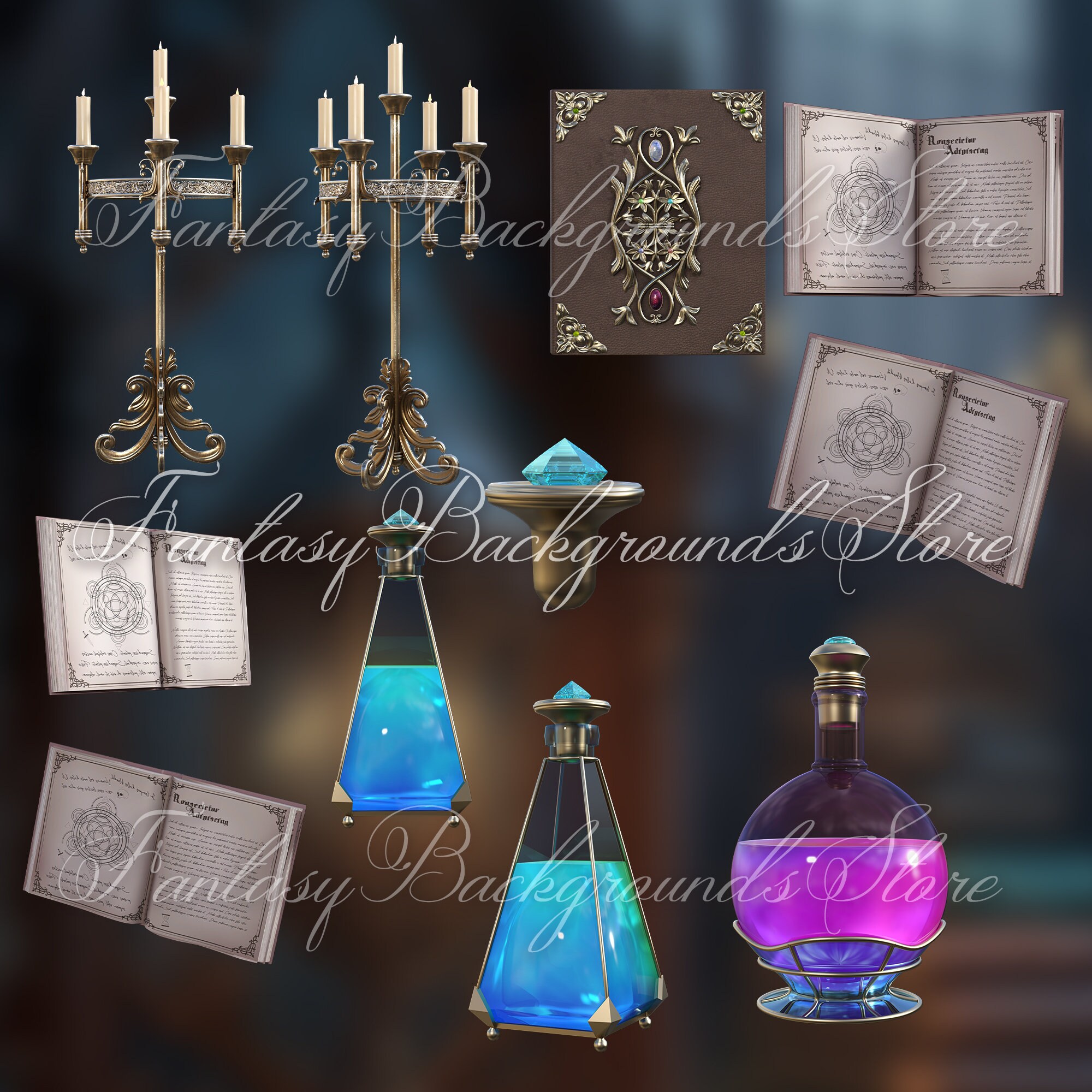 Wizard Potions , Wizard Books Overlays , Fantasy Books , Magical ...