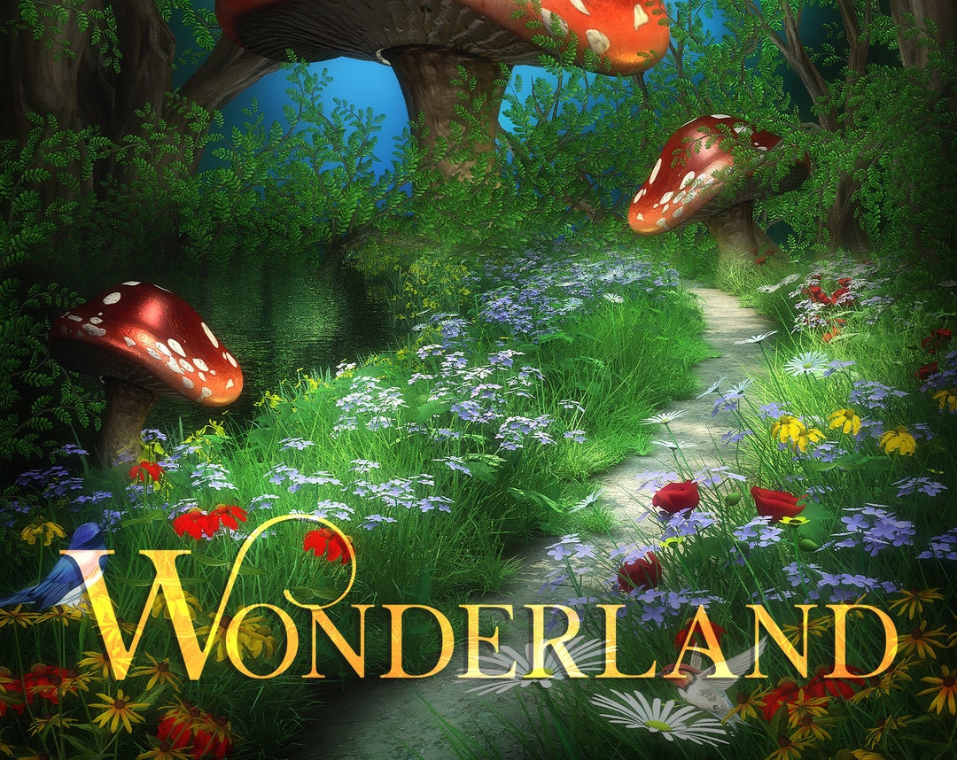 Wonderland Backgrounds , Mushrooms , Alice in Wonderland Digital ...