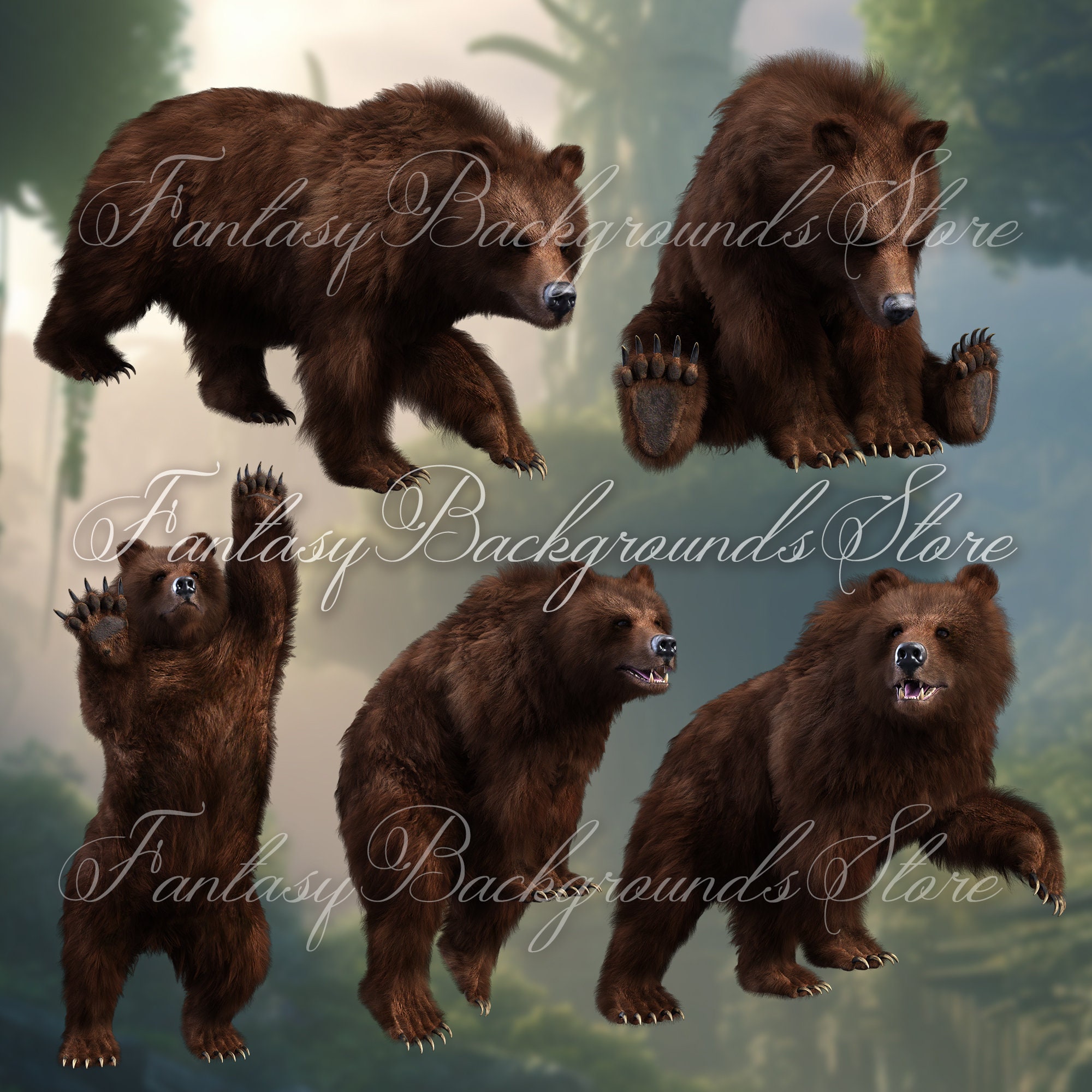 Bear Overlays , Animal Overlays , Fantasy Animal Overlays - Etsy