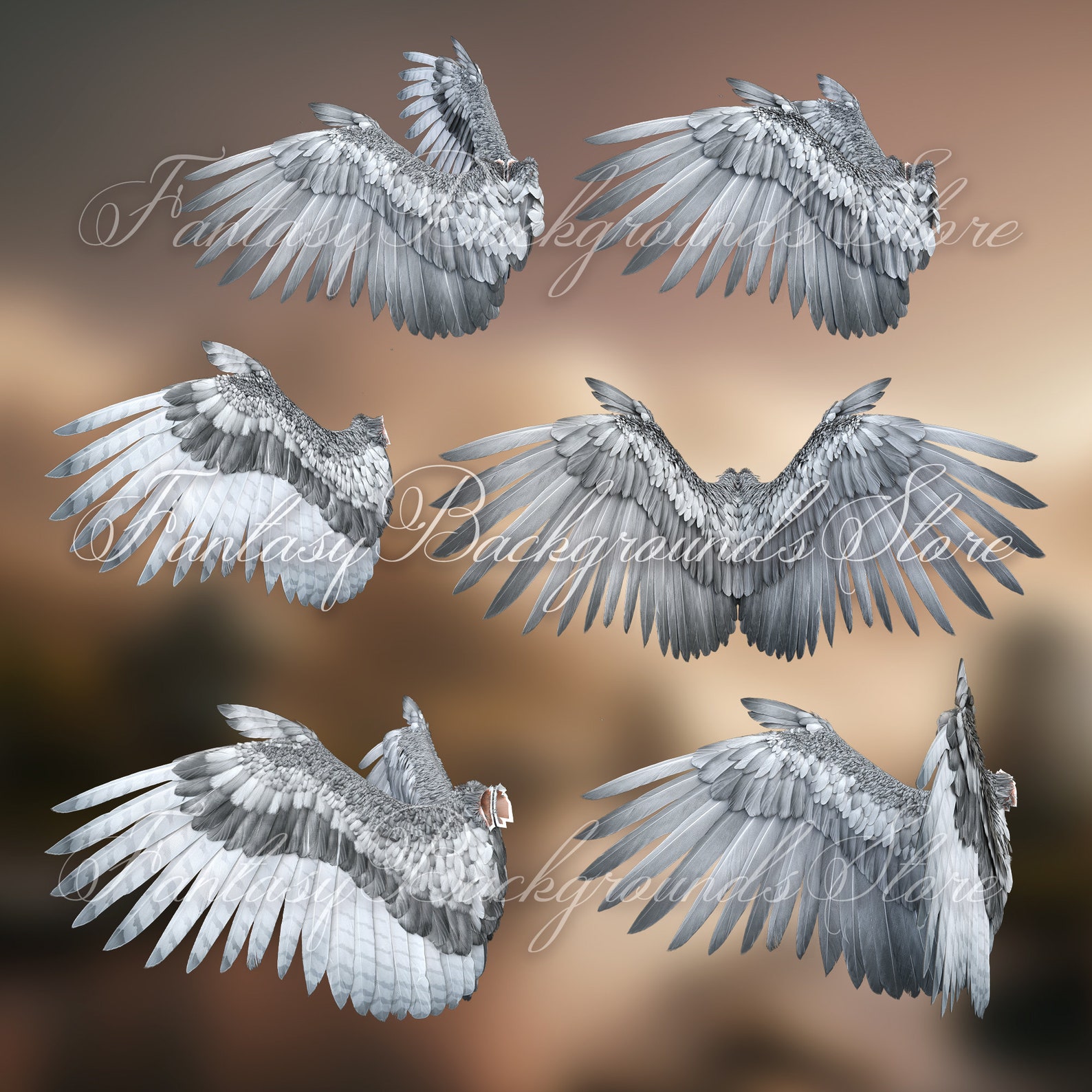 Digital Angel Wings , Digital Wings , Digital Overlays , Angel White ...