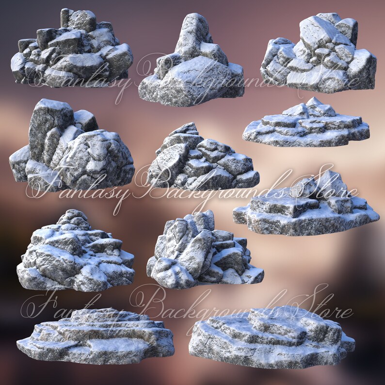 Snowy Rocks Overlays , Rock Overlays , Snow , Winter , Frozen , Clipart ...