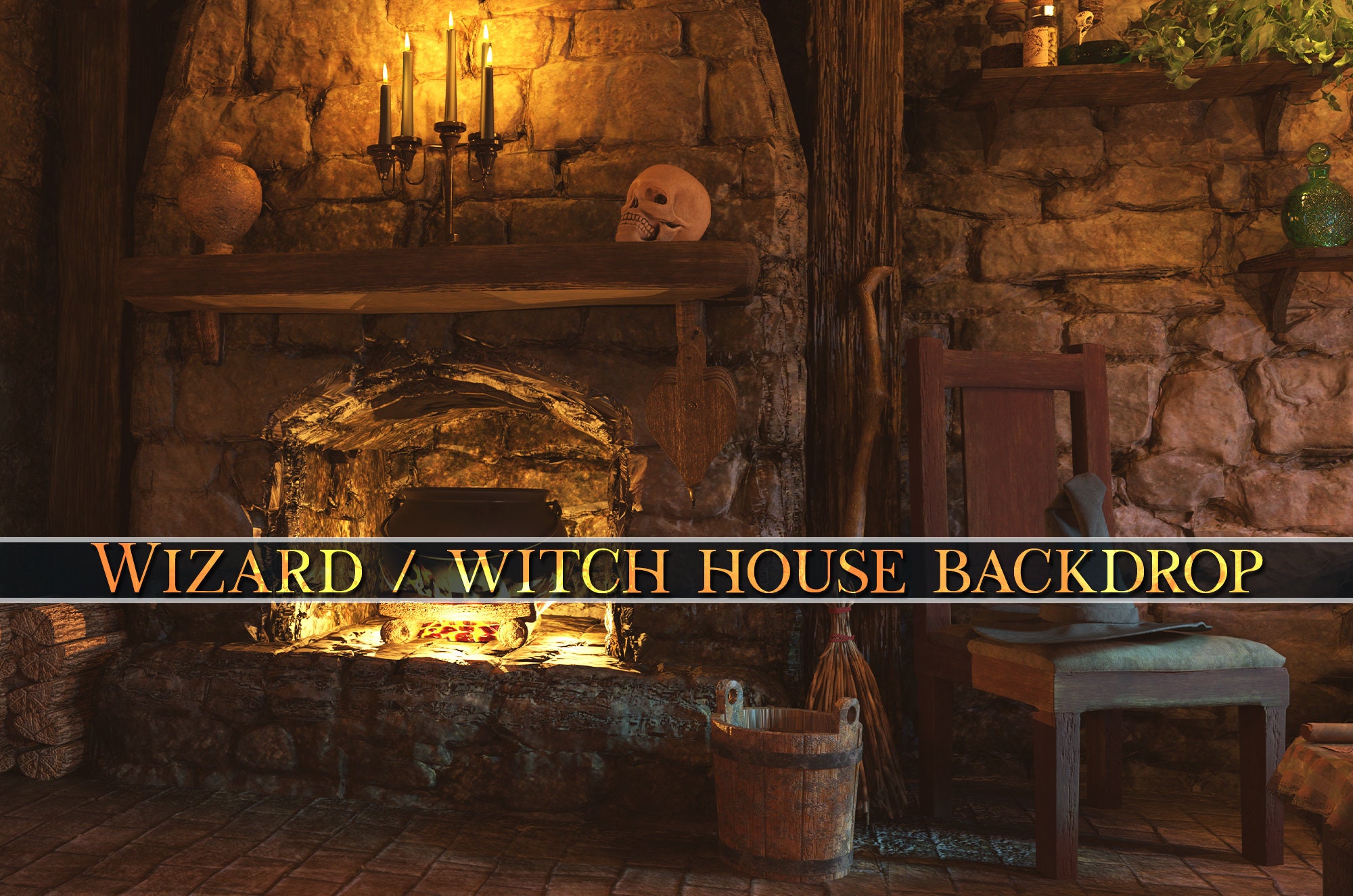 Wizard / Witch House Backdrops , Witch Table Overlays , Witch Potions ...