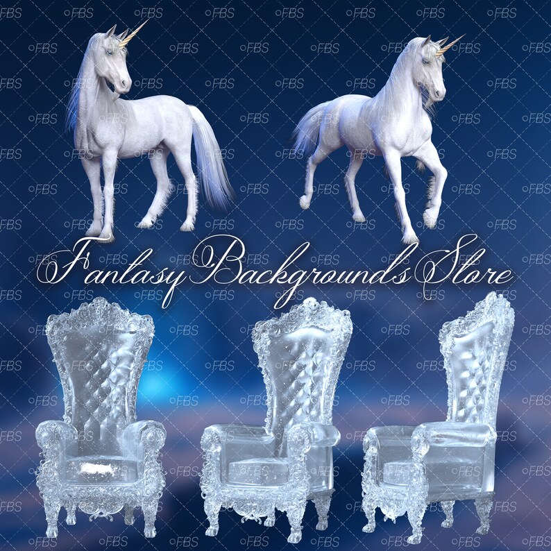 Ice Throne , Unicorn , Frozen Throne Overlays , Backdrop Photo Overlays ...