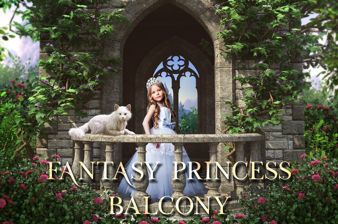 Digital Princess Tower Background With Overlay, Princess Backdrop ...