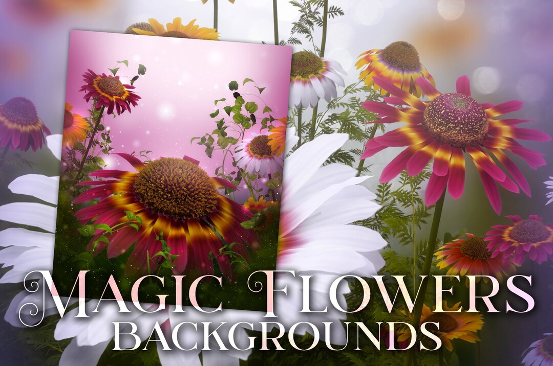 Magic Flowers Digital Backgrounds , Fantasy Flowers Digital Background ...
