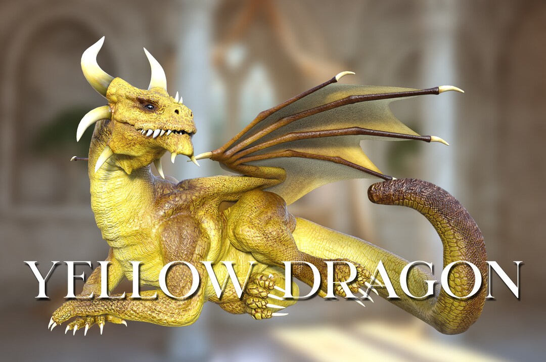 Yellow Dragon Overlays , Dragon , Fantasy Dragon , Overlays , Didgital ...