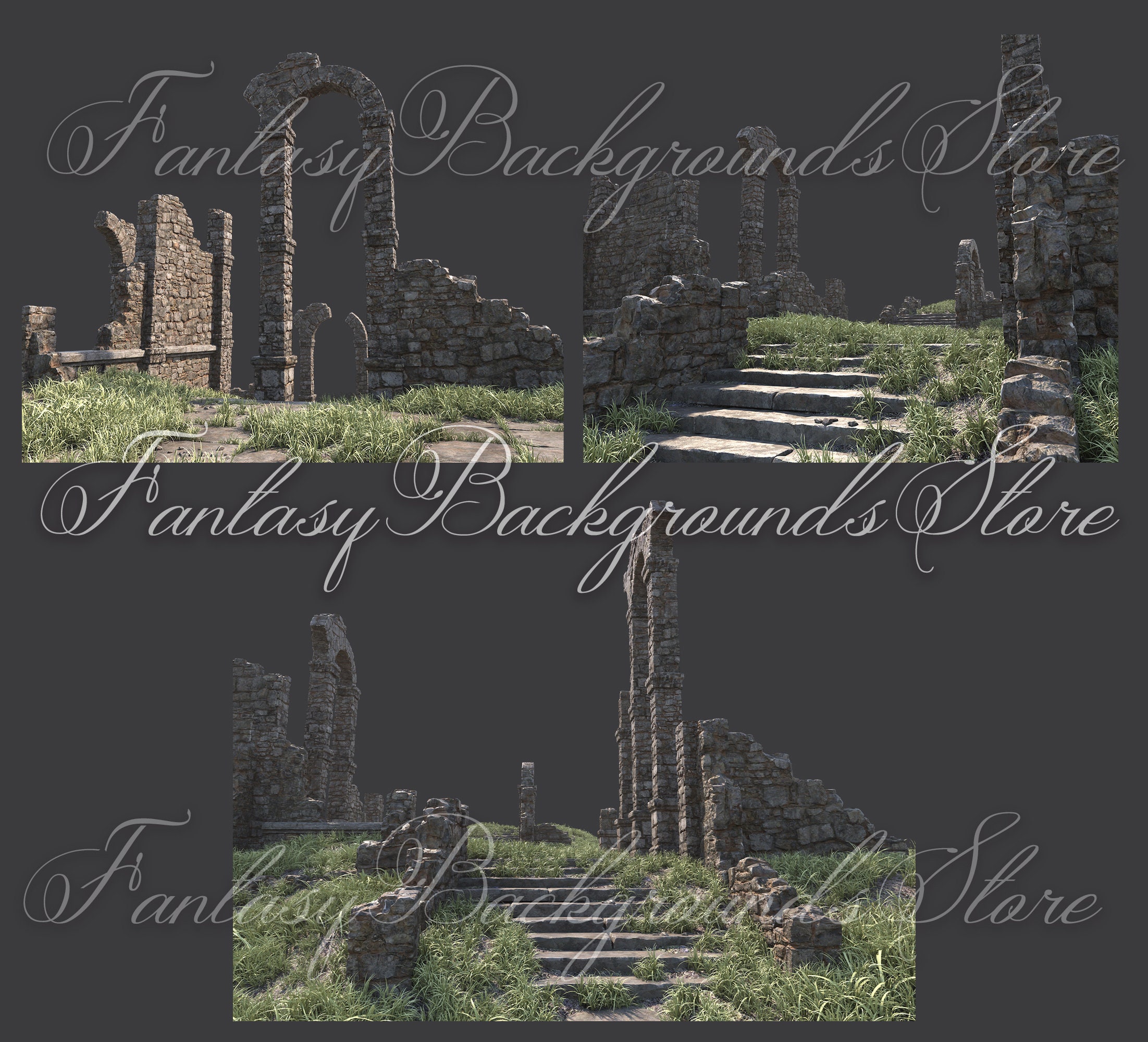 Ruins of Emeralds Overlays , Ruins Overlays , Fantasy Overlays - Etsy