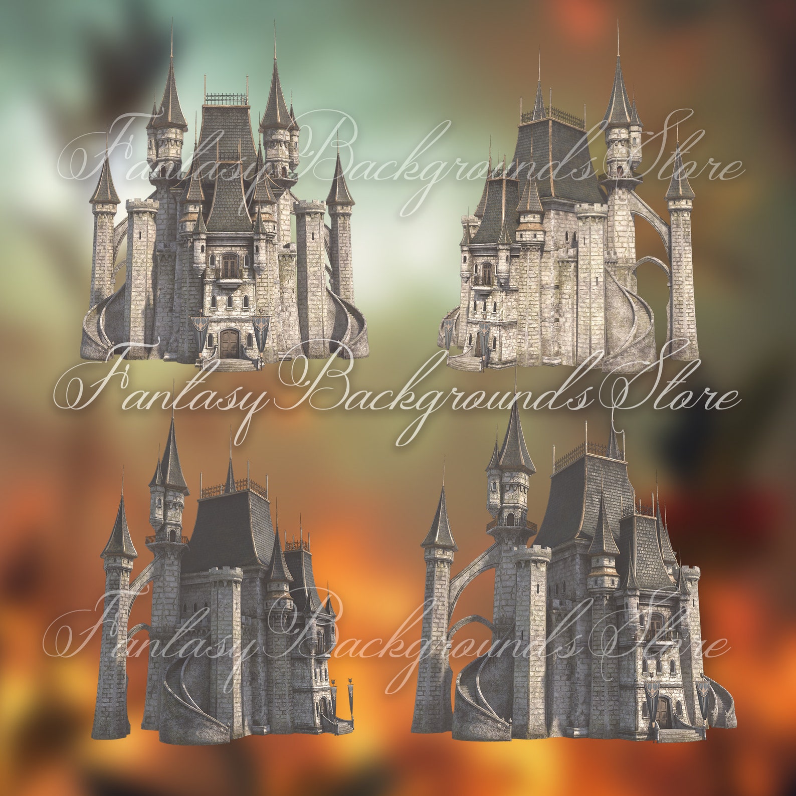 Castle Overlays , Fantasy Castle PNG , Overlays - Etsy