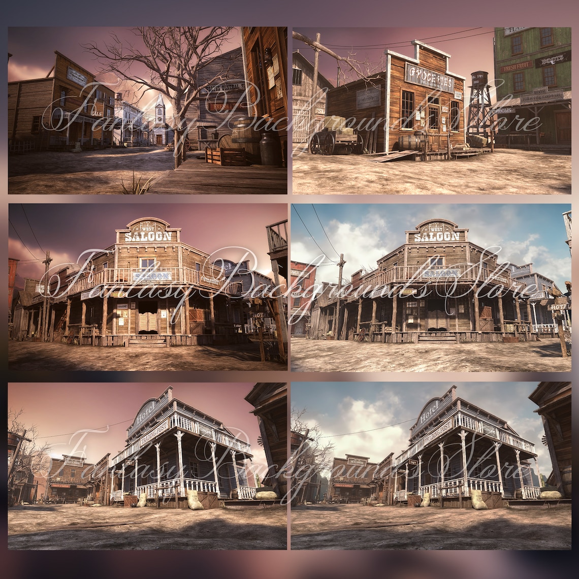 Old West Town Digital Background, Western Backdrop, Cowboy Backdrop ...