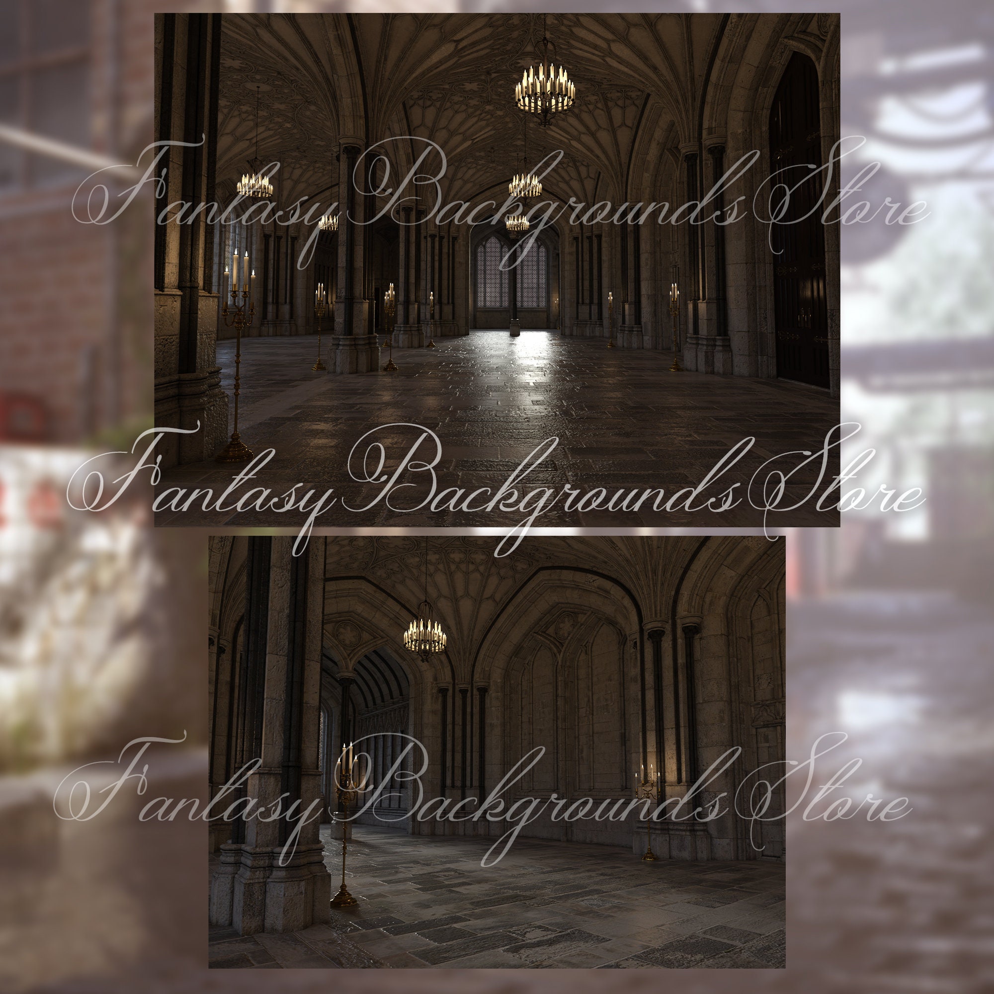 Castle Hall Digital Backdrops PNG File , Castle Backgrounds , Princess ...