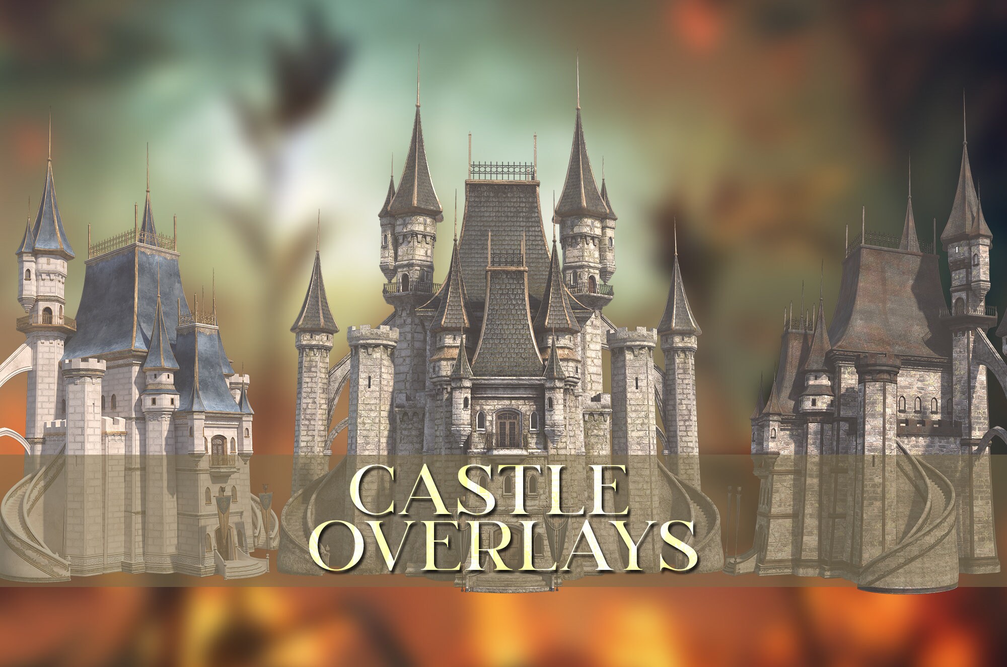 Castle Overlays , Fantasy Castle PNG , Overlays - Etsy