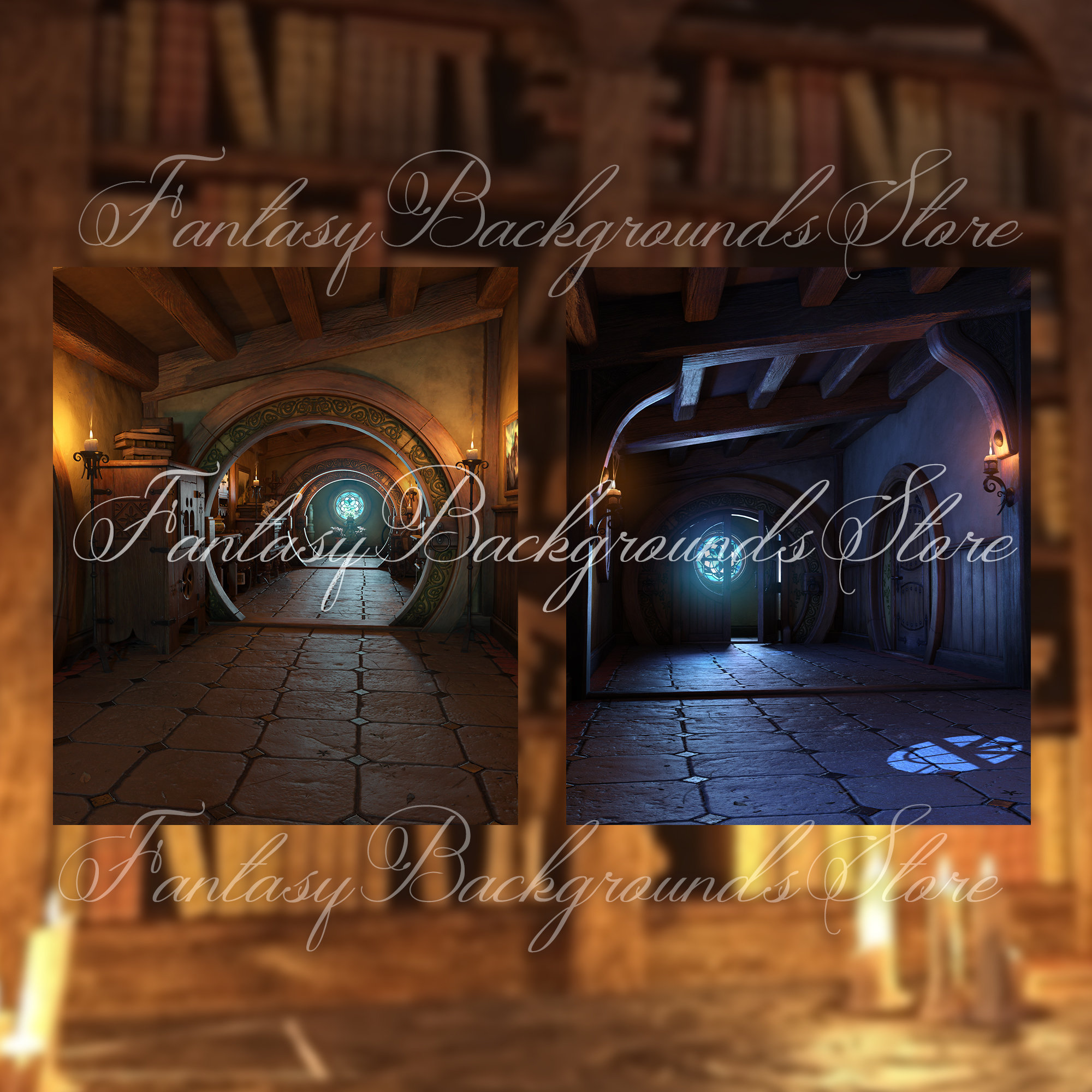 Medieval Digital Backgrounds , Hobbit House , Fantasy Backdrop ...