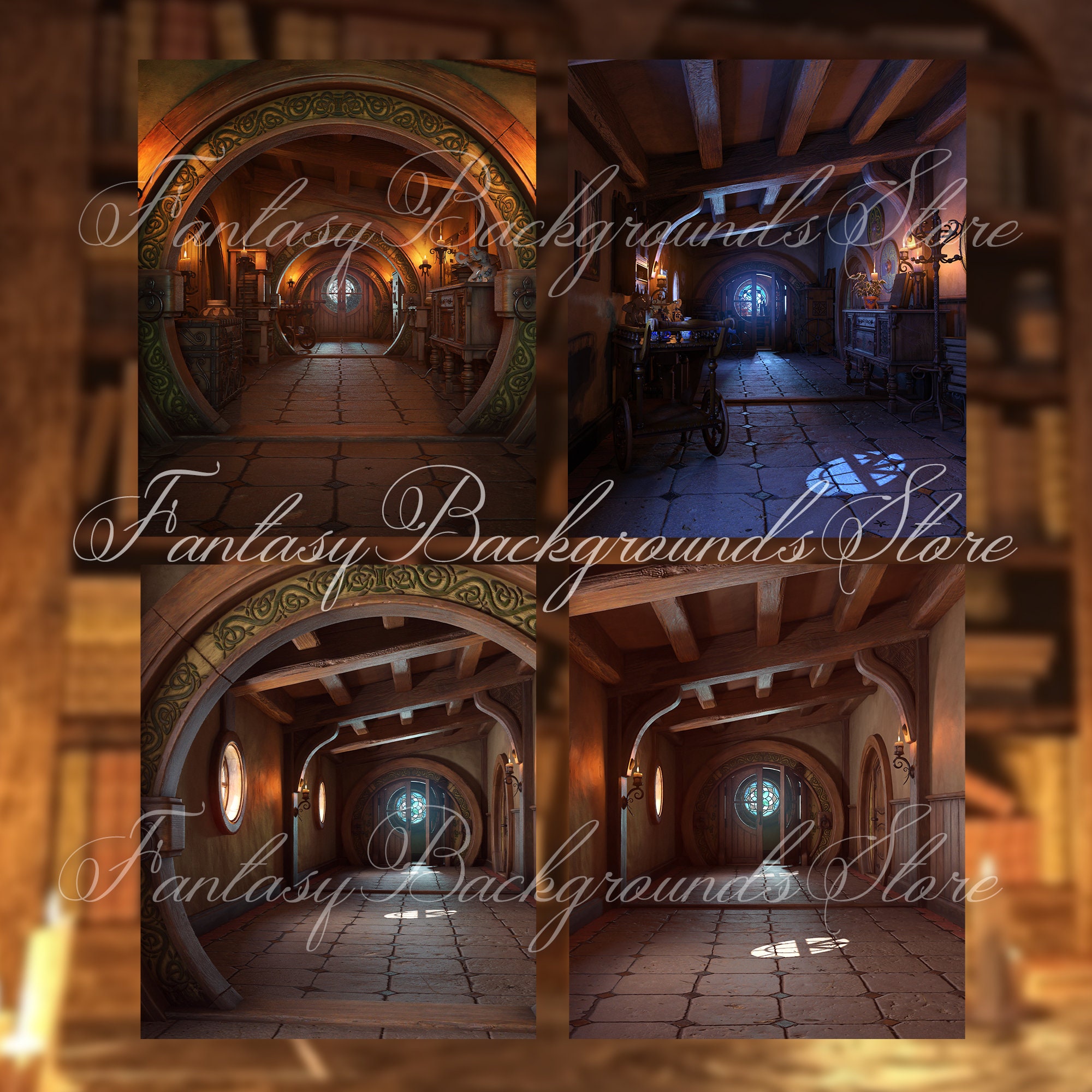 Medieval Digital Backgrounds , Hobbit House , Fantasy Backdrop ...