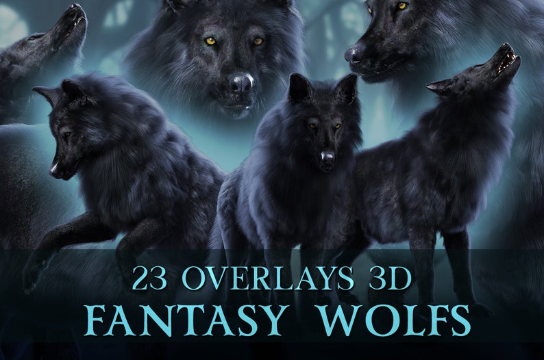 23 Fantasy Wolf Overlays - Etsy