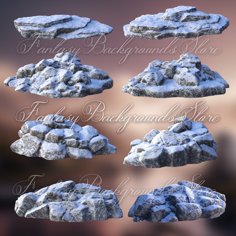 Snowy Rocks Overlays , Rock Overlays , Snow , Winter , Frozen , Clipart ...