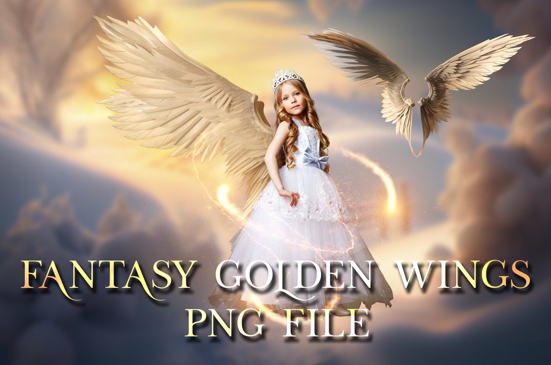 Fantasy Wings , Digital Wings , Digital Overlays , Angel Golden Wings ...