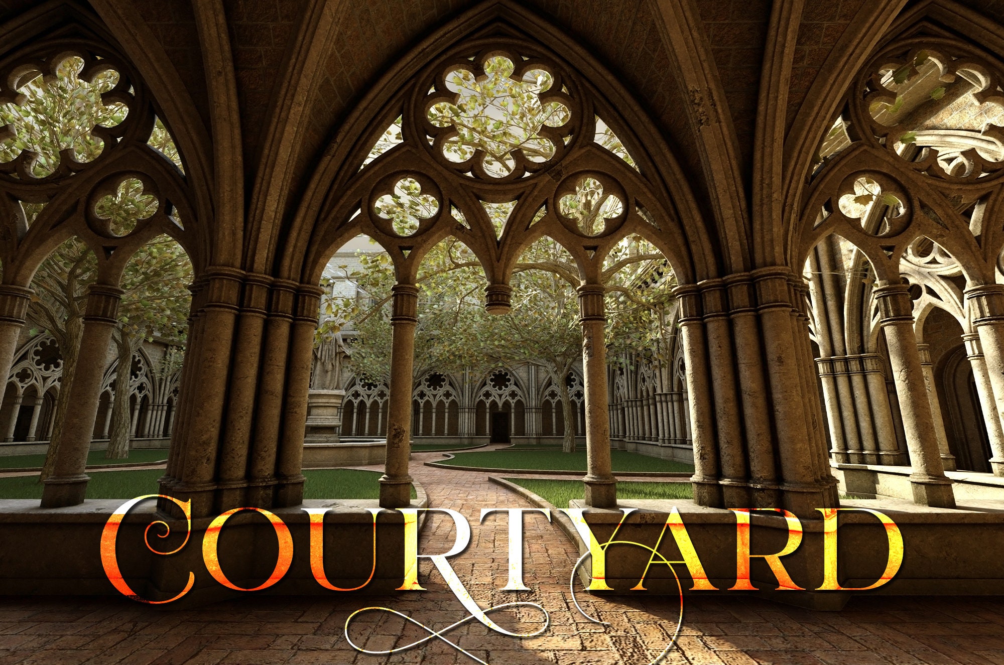 Courtyard Hallway Backgrounds , Digital Backdrop, Hallway Backdrop ...