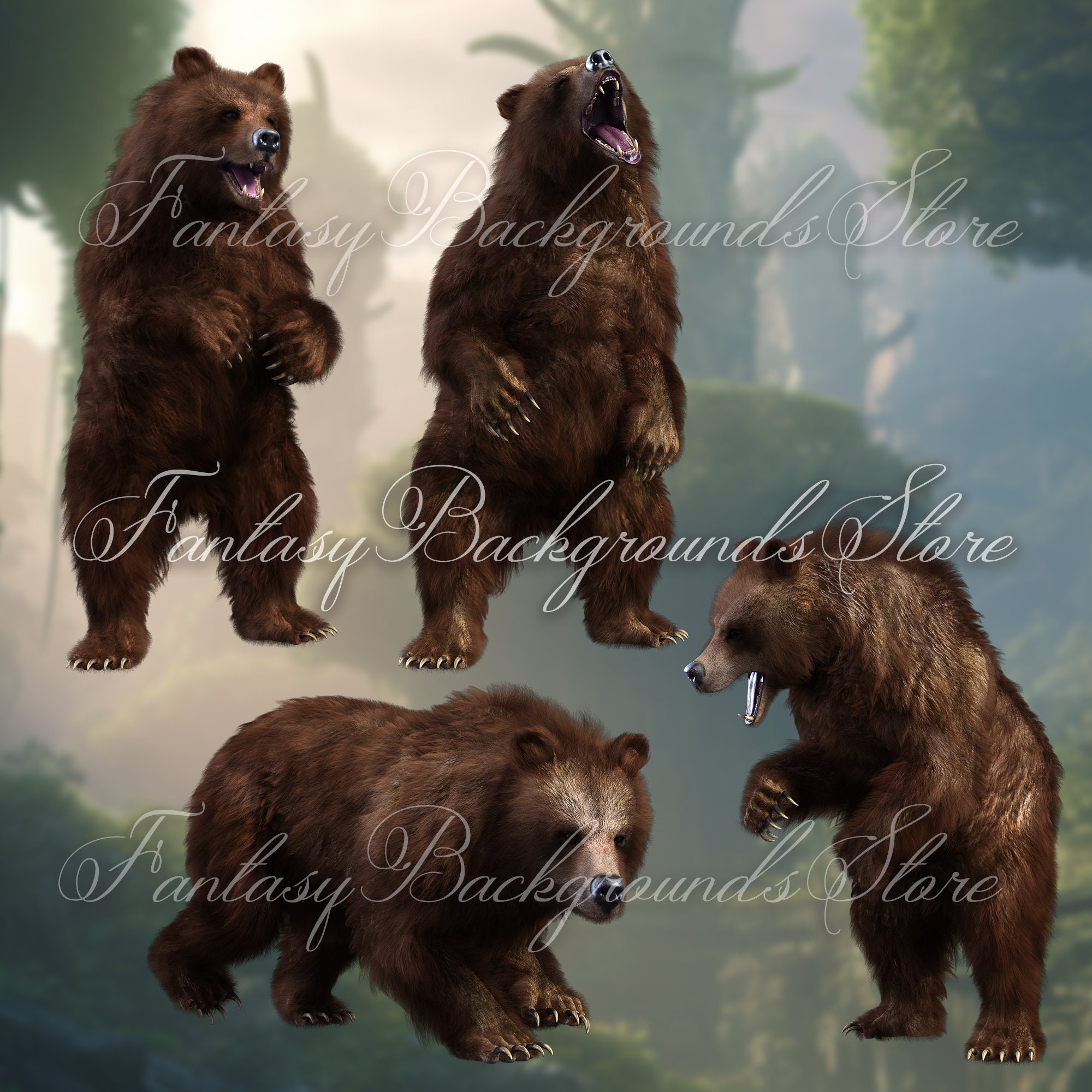 Bear Overlays , Animal Overlays , Fantasy Animal Overlays - Etsy